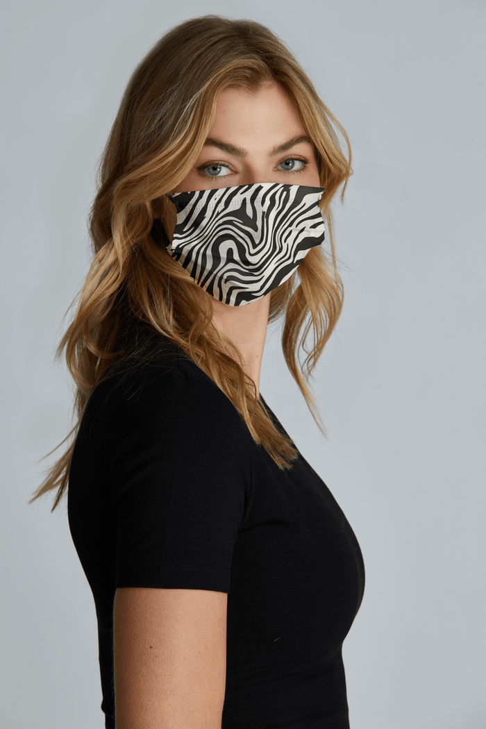 Zebra Print Pleated Face Mask | 3-Ply Mask | Covid Face Mask | MASKC